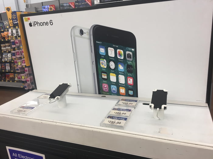 IPhone 14 is out and this Walmart still got the iPhone 6 poster form 8 ...