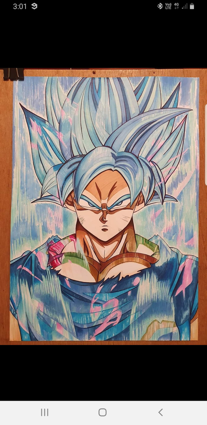 Another drawing. Goku blue. Too...go...even...further...beyond ...