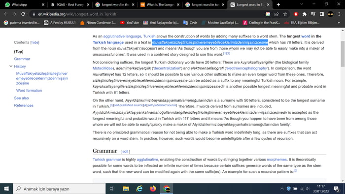 I did a bit of research, and aparently the longest word using the latin ...