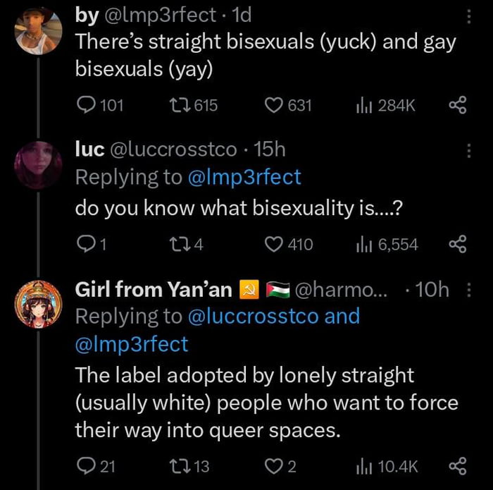 How dare bisexuals be *checks note* bisexual? - 9GAG