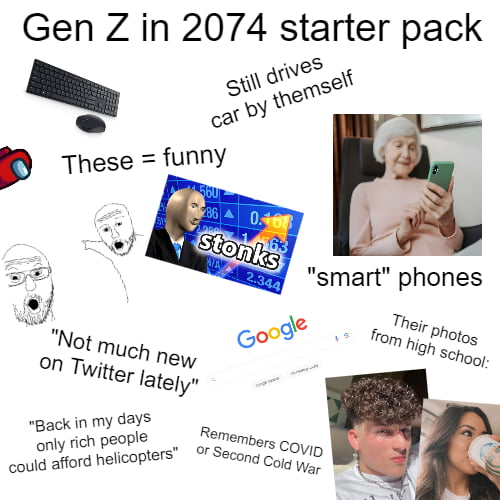 Gen Z in 2074 starter pack - 9GAG