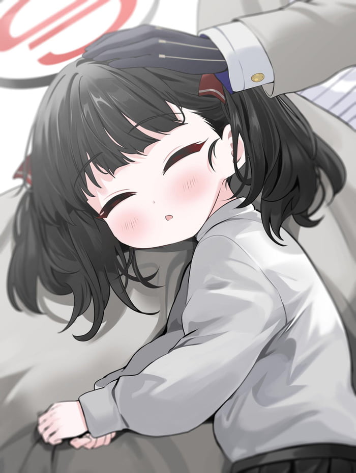 Rio-chan being head patted by Himari - 9GAG