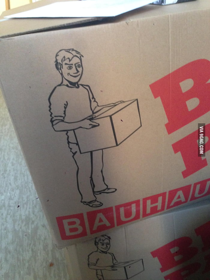 The guy on my moving box looks really mean - 9GAG