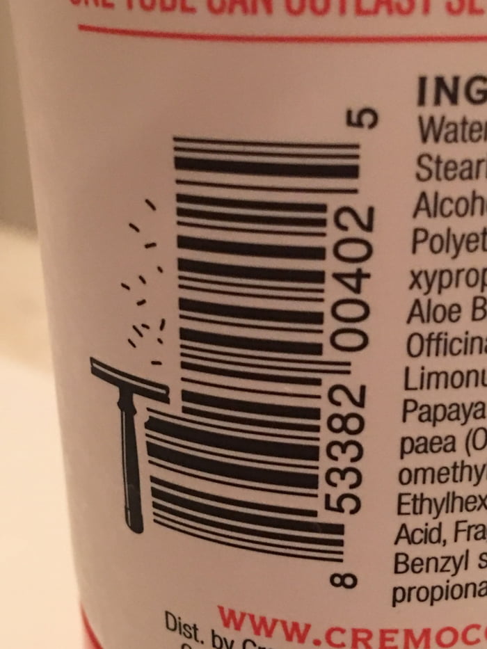 The barcode on my shaving cream - 9GAG