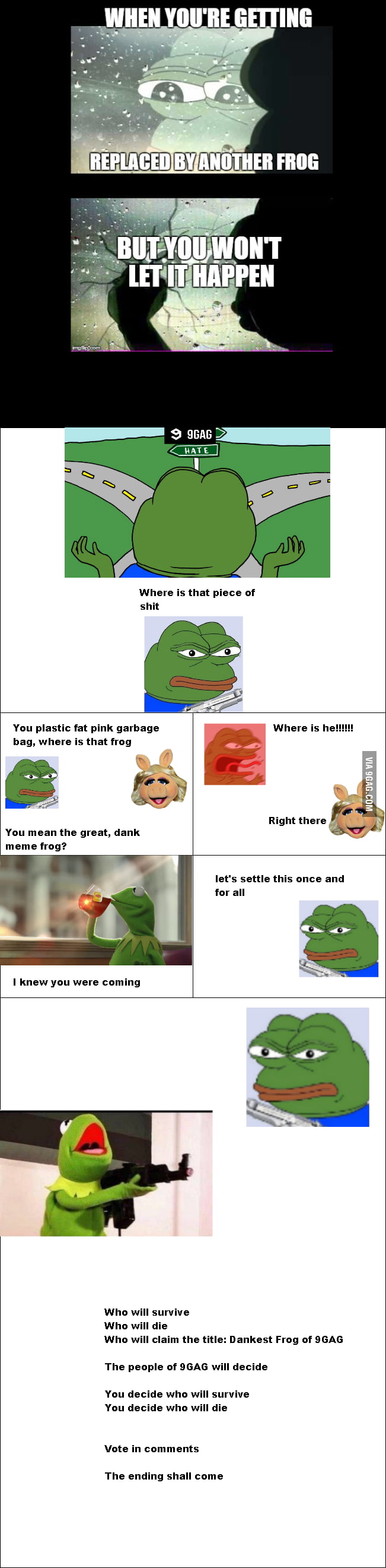 Pepe vs Kermit - 9GAG