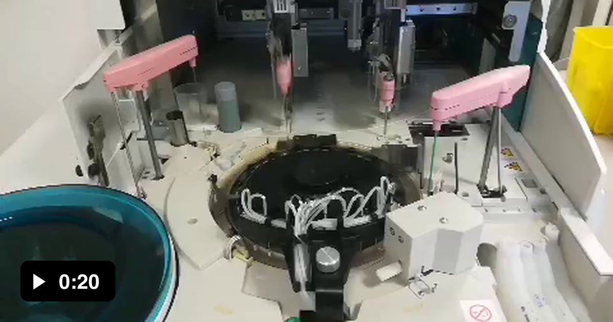 Automated medical chemistry analyser at work (Roche Cobas c501) - 9GAG
