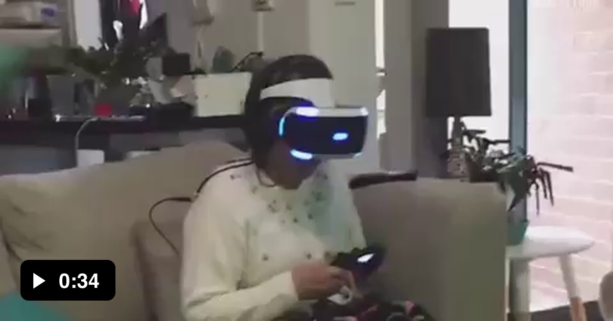 Grandma turning crazy from VR game - 9GAG