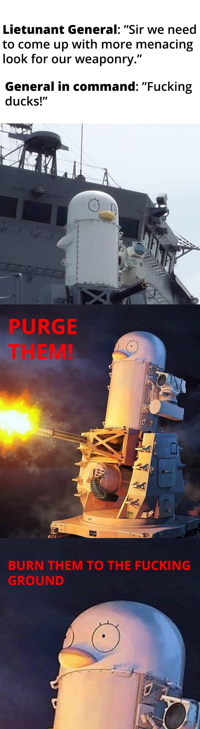 Duck Phalanx CIWS goes brrrrrrrrrrrrrr - 9GAG