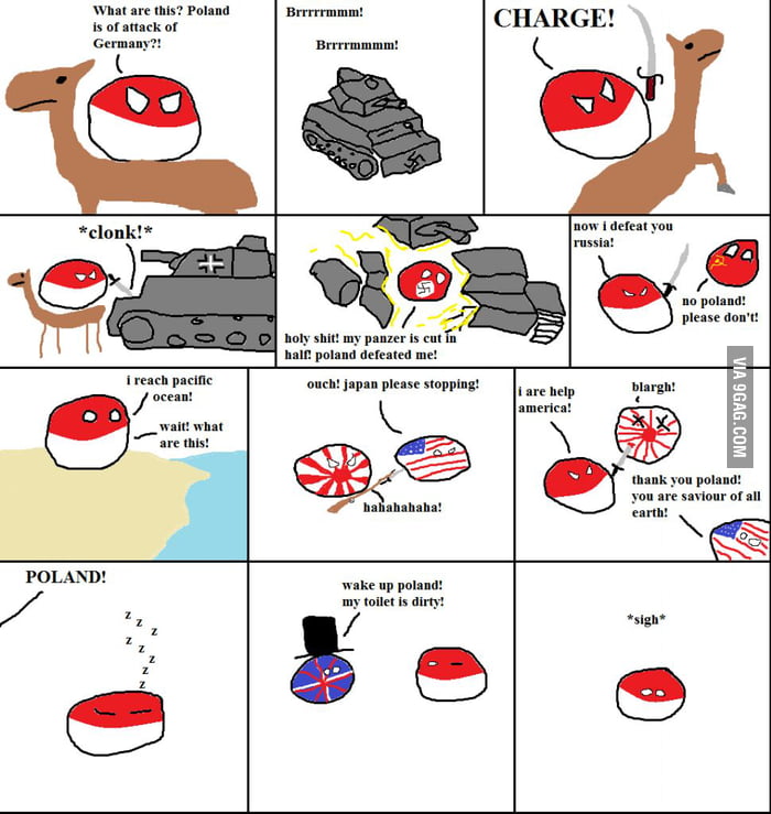 Polandball is back. "poor Poland" - 9GAG