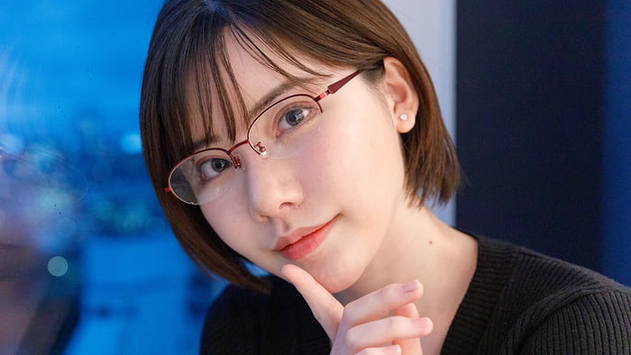 Eimi Fukada with half-rim glasses - 9GAG