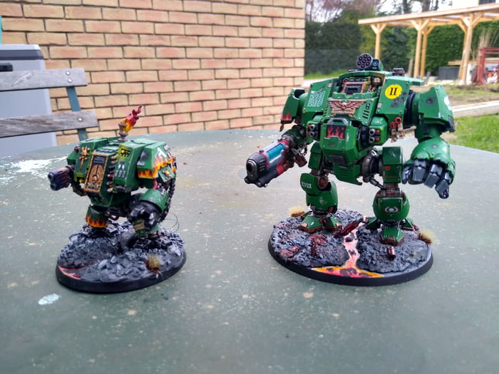 One year of painting progress: first and latest dreadnought (left to ...