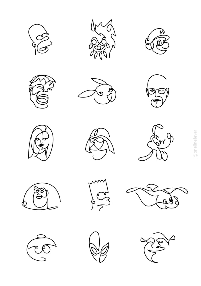 One line fictional characters (Part2), from the creators of the one ...