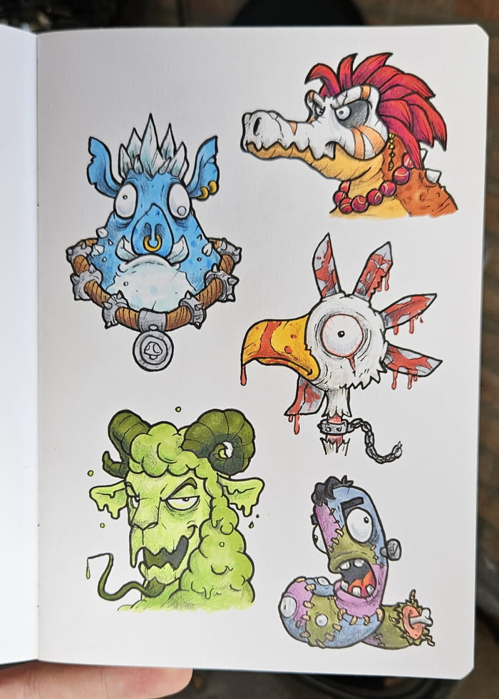 I drew some random animal monsters - 9GAG