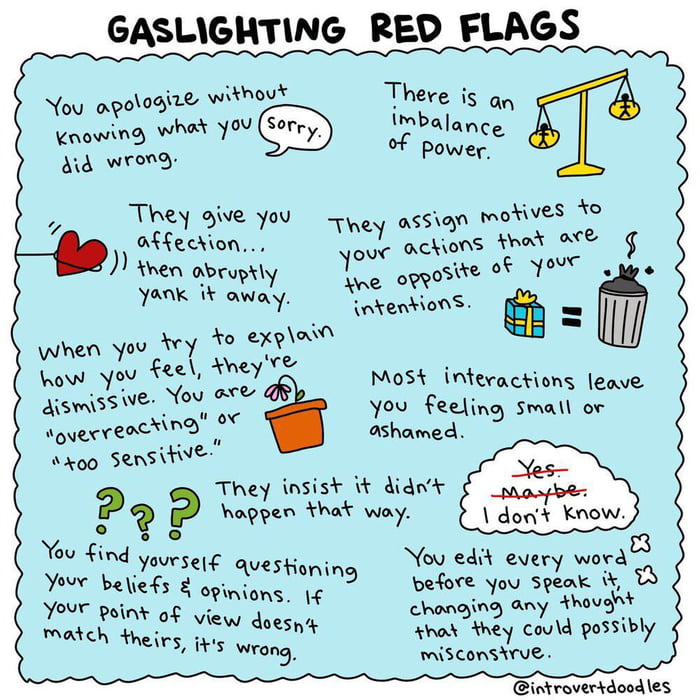 Gaslighting red flags - 9GAG