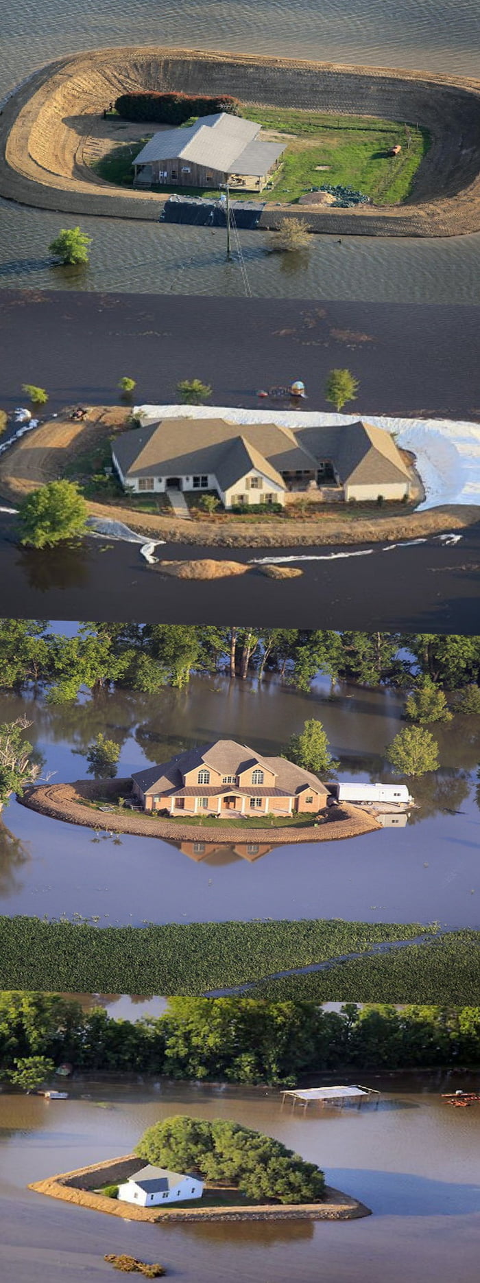 Homemade levees after flooding - 9GAG