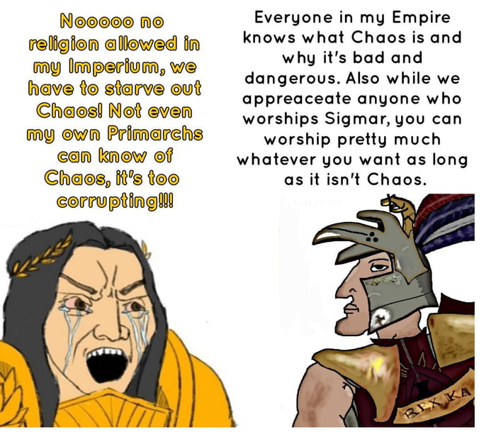 Tbf Chaos pretty much did win Warhammer Fantasy, so maybe Big E has a valid point. - 9GAG