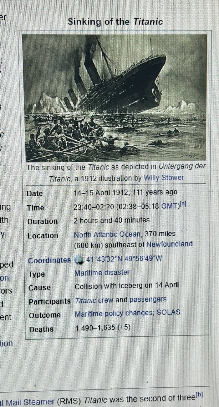 The Titanic Wikipedia has been updated. - 9GAG