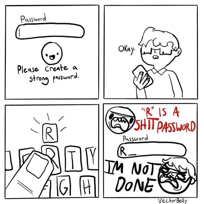 Minimum 16 characters alphanumeric with two unique symbols and the ...