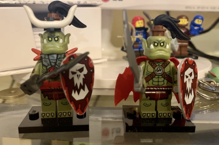 Custom orc leader first attempt (left) - 9GAG