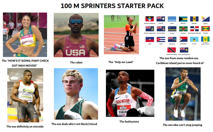 "100 m sprinters" starter pack - 9GAG