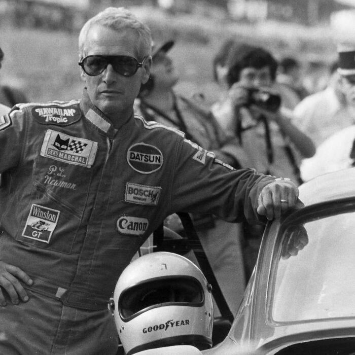 Paul Newman Leaning Against His Race Car Before The Start Of The Le ...