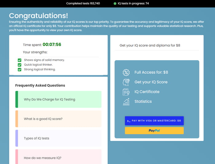 I did this IQ test for fun, only to find out the real IQ test is at ...