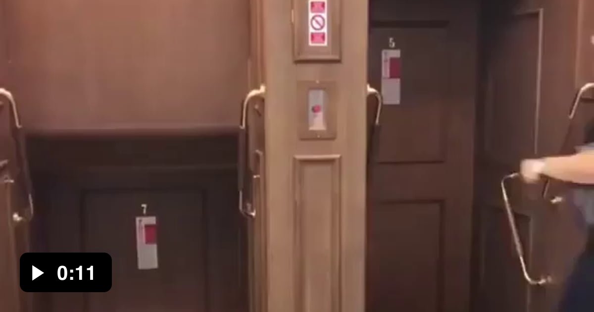 This old-school elevator is called a "paternoster" and is located in the Prague City Hall. - 9GAG