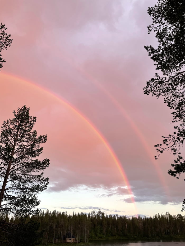 Double rainbow in northern Sweden - 9GAG
