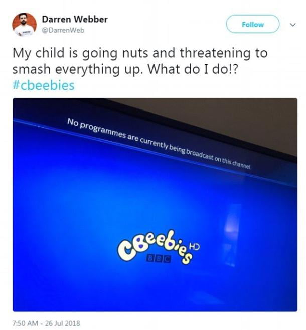 Cbeebies was down - 9GAG