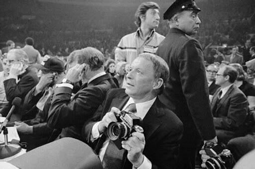 Photographer Frank Sinatra at 1971 Muhammad Ali-Joe Frazier Boxing ...