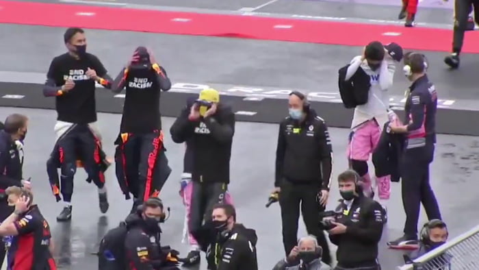 F1 Drivers get shock as Jets fly over at the Turkish GP - 9GAG