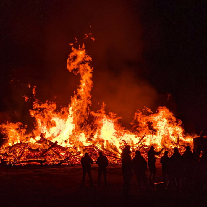 This photo I took of a massive bonfire. Looks like a Dragon or ...