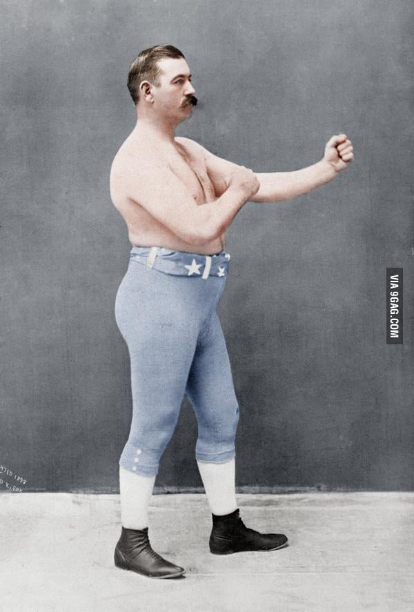 “The Boston Strong Boy” John L Sullivan 1898 - colorized version - 9GAG