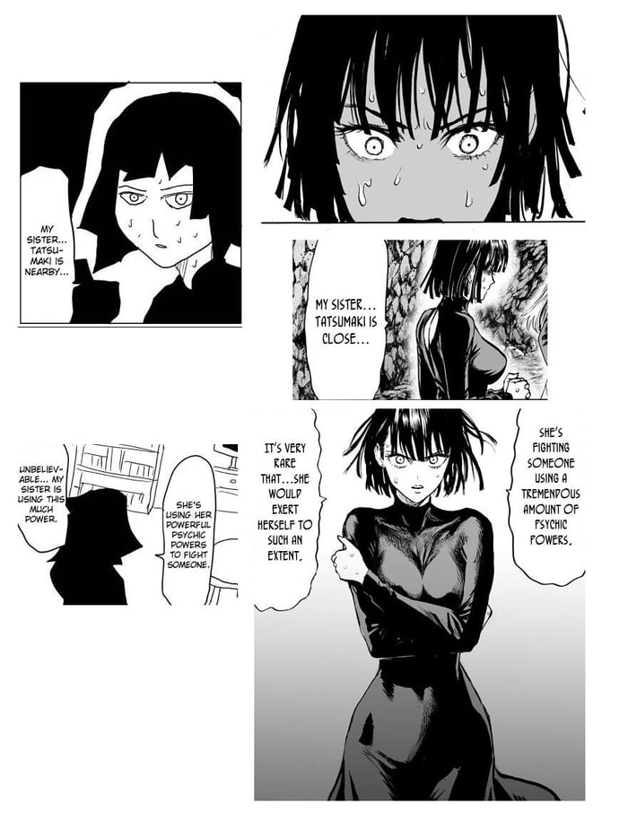 Comparison of Fubuki's panels in chapter 109 of the manga and in ...