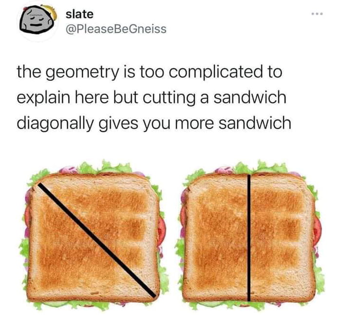 Diagonal Sandwich - Manipulator of spacetime and salami - 9GAG