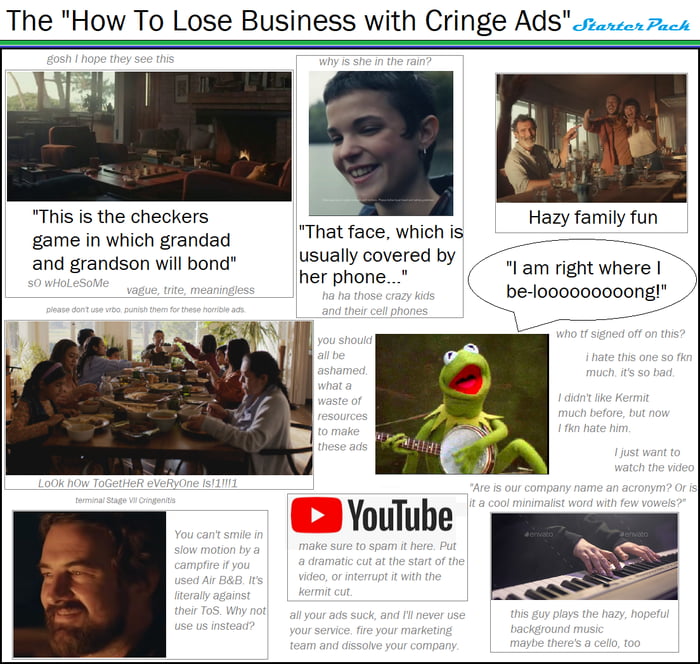 The "How To Lose Business With Cringe Ads" Starter Pack - 9GAG