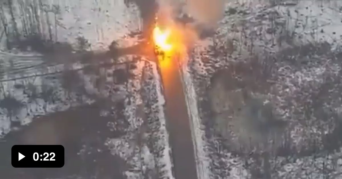 Russian tank hit by ATGM and cooking-off, somewhere near Chernihiv - 9GAG