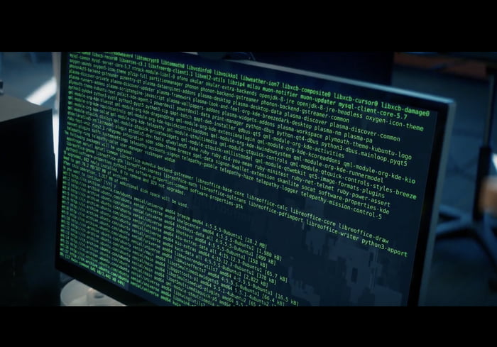 In the movie, they trying to show the hacker hacking screen, but show ...