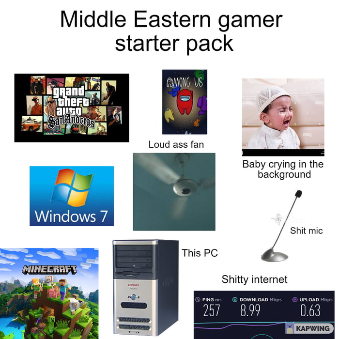 Middle Eastern gamer starter pack - 9GAG