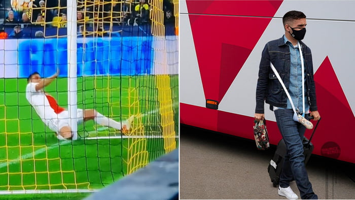 Dušan Tadić, gets injured while scoring, returns to training. - 9GAG