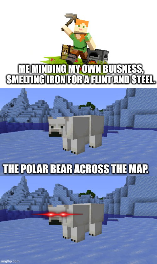 Polar bears in Minecraft - 9GAG