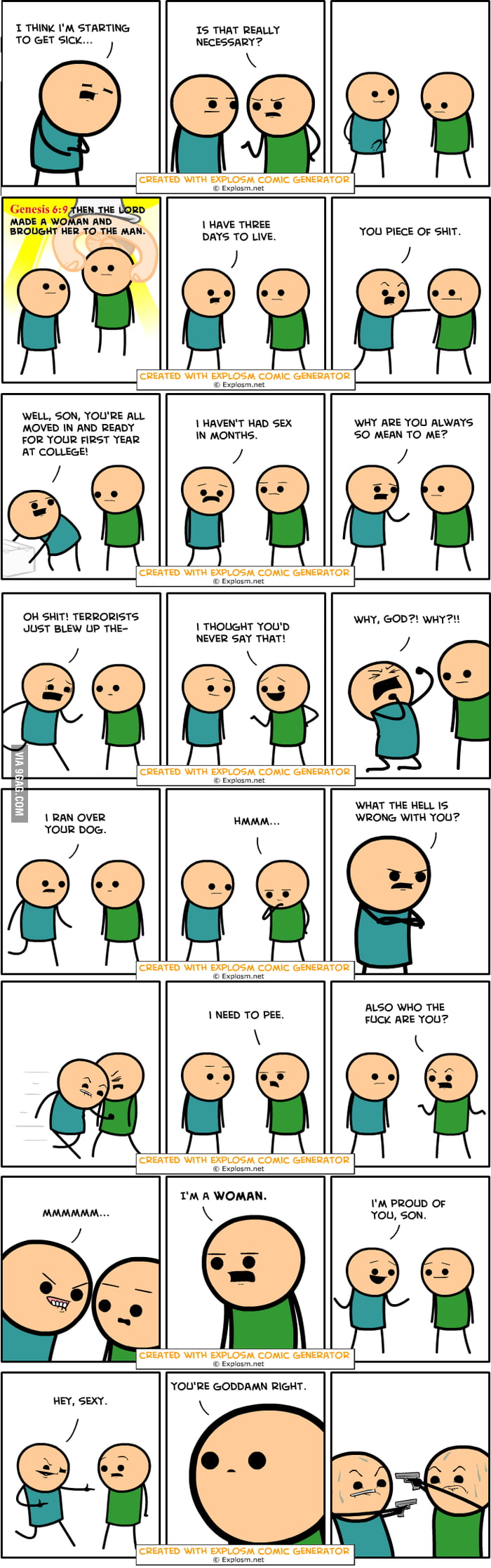 These are from the "Explosm random comic gen." go check it out! - 9GAG