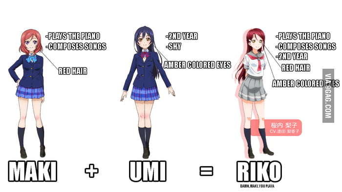 Riko Sakurauchi is like the secret lovechild of umi and maki, don't you think? - 9GAG