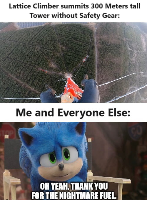 Lattice Climbing meme, no safety gear. - 9GAG