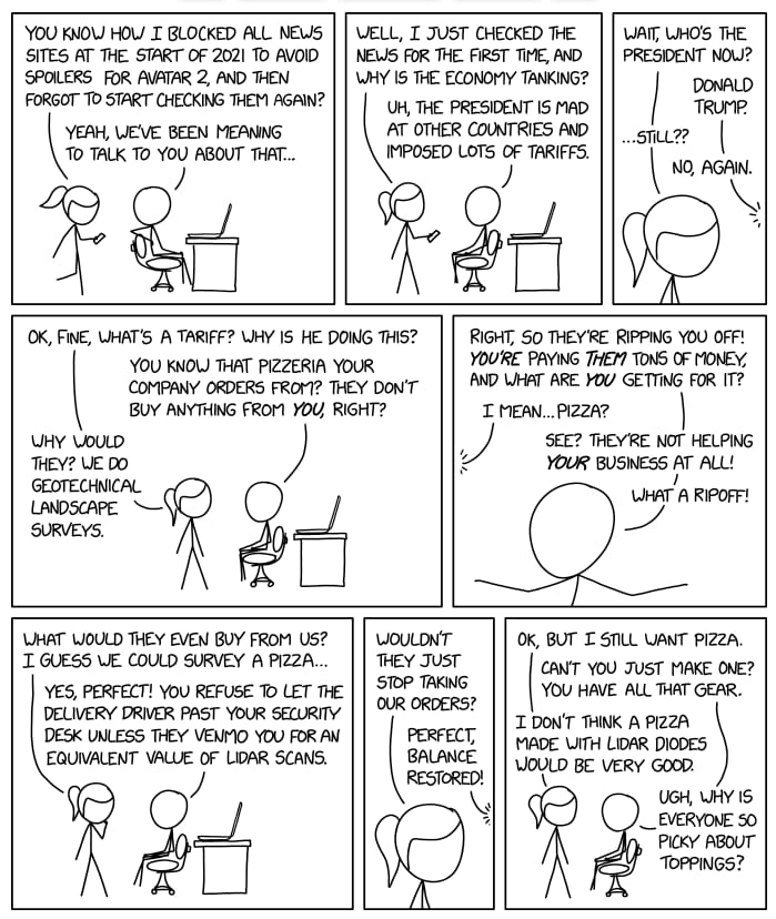 XKCD crafted an explanation for why Trump's Tariffs are a facepalm, and it is a thing of beauty ...