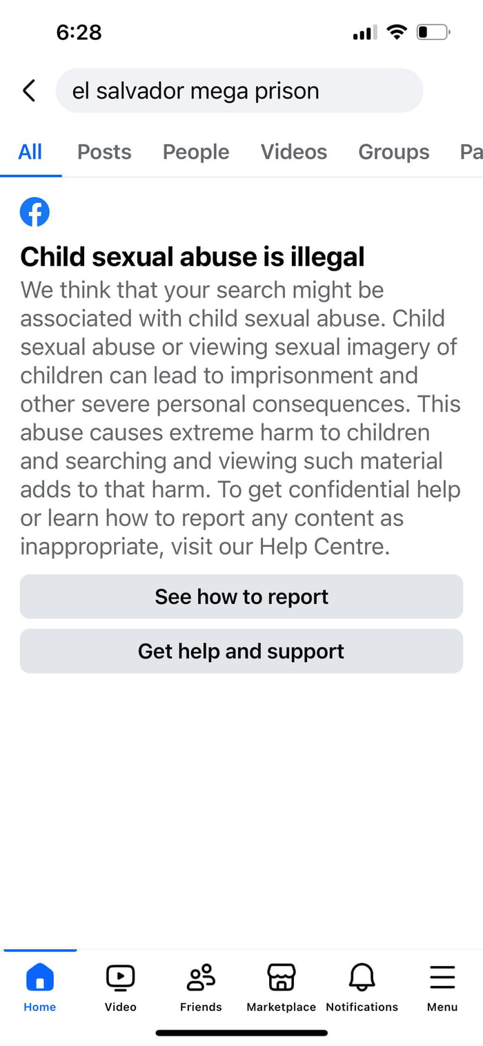 To search for information on El Salvador Mega Prisons on Facebook - 9GAG