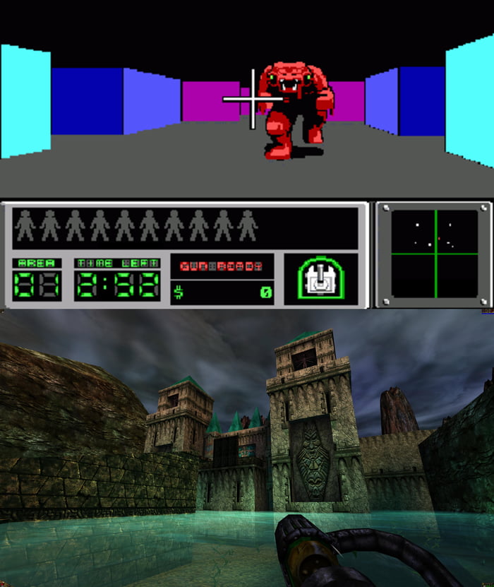 In 1992 and 1998 these were the best possible graphics for shooters ...