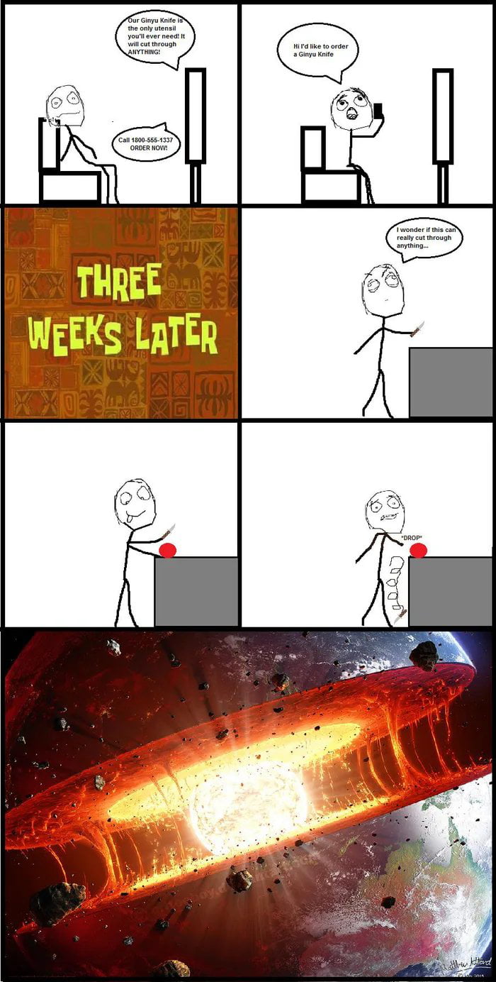 Apparently it can't cut through the core - 9GAG