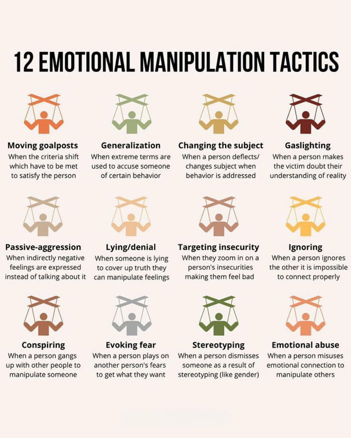 A cool guide of emotional manipulation tactics. - 9GAG