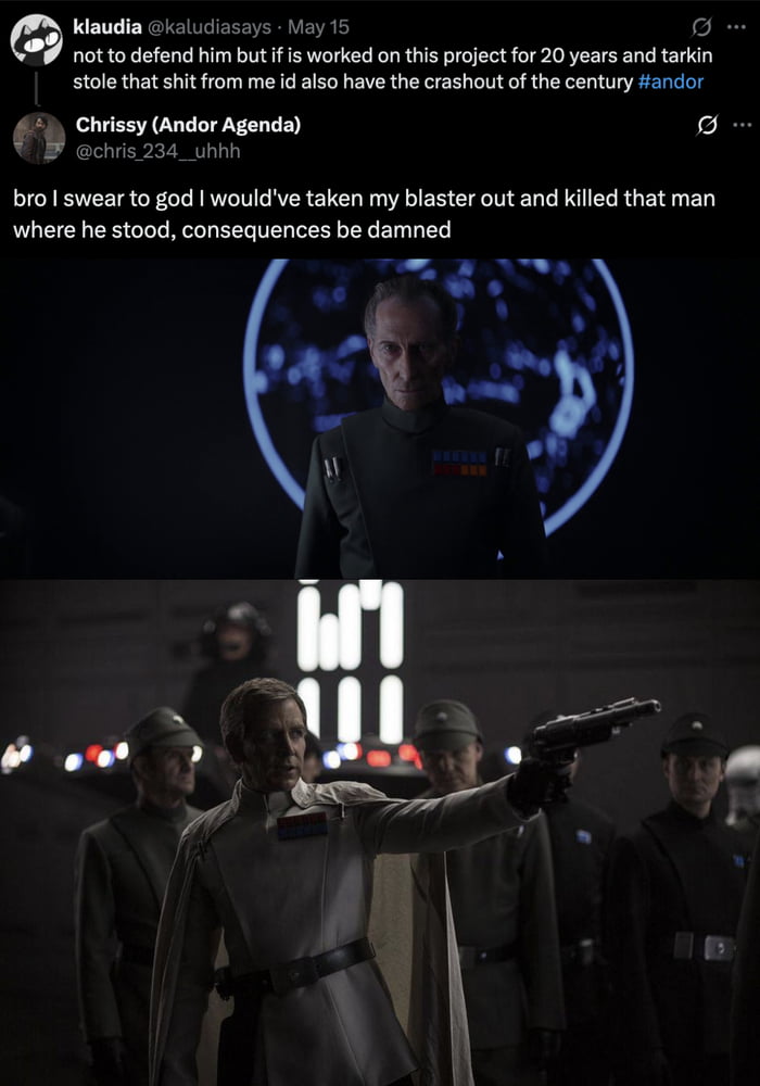 What if instead of ranting about how the Death Star was his achievement, Krennic just shot ...